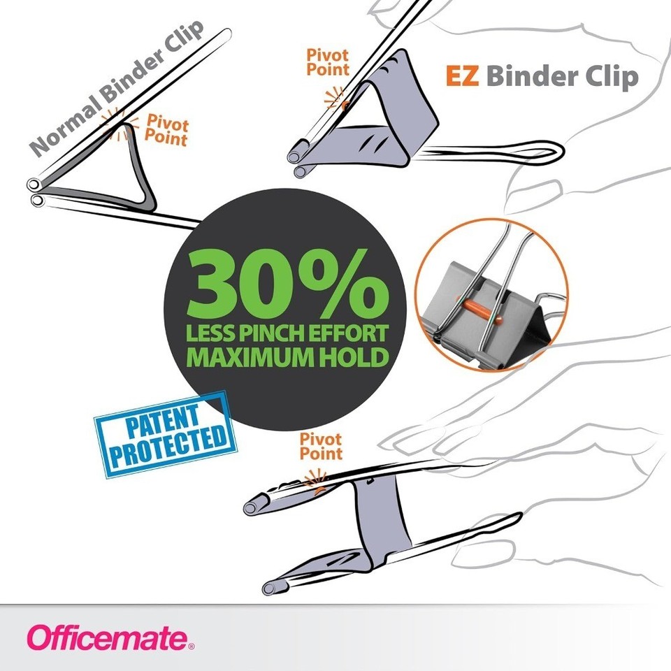 Medium Binder Clips 12 Pack, Silver Paper Clips for Office School ...