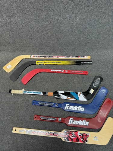 Lot Of 7 Franklin Shot Zone NHL Knee Hockey 3 Floor Mini Sticks & 4 ...