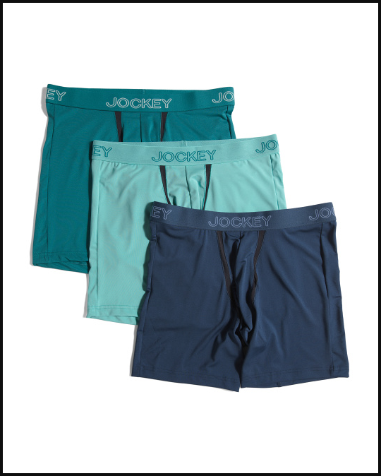 Jockey Men's Boxer Briefs 3 Pack Medium Large Blue Teal Chafe Proof ...