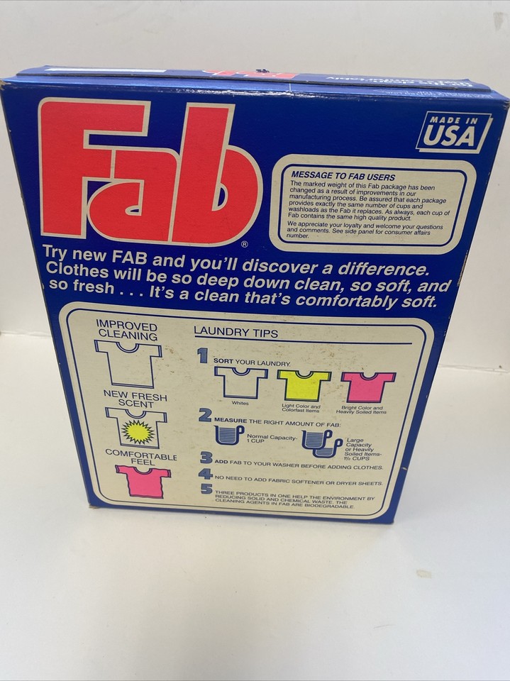 VINTAGE Giant Size NEON Fab Laundry Detergent Powder Movie Prop Retro ...