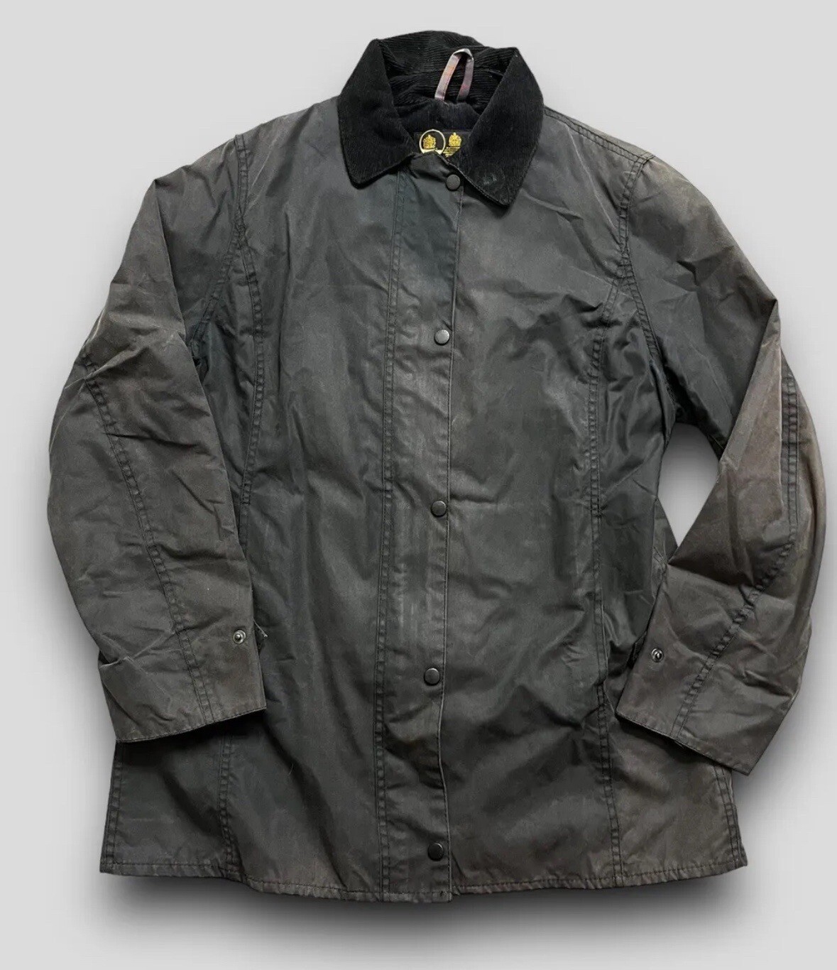 Barbour Short Newmarket Wax Jacket Ladies UK 14 Black - Gem