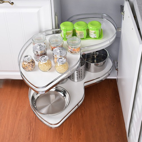 Kitchen Cabinet Cupboard Corner Pull Out Shelf Carousel Storage Rack ...