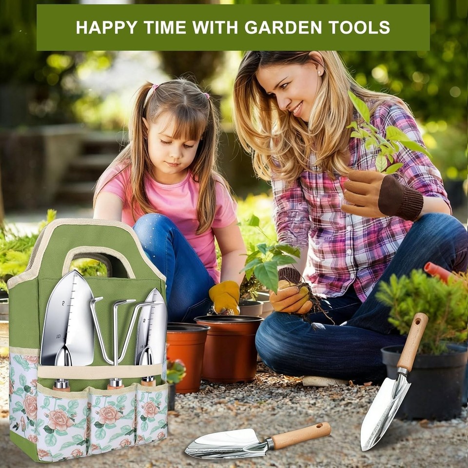 Garden Tools, 7 Piece Gardening Gift for Women, Gardening Tool Kit ...