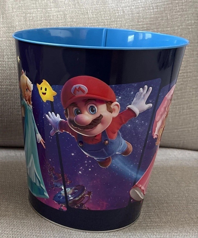 Super Mario Galaxy Popcorn Bucket Tin Movie Theater Cinemark Blue ...