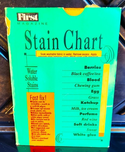 RARE 1991 First Magazine Stain Chart [VHTF] (VGUC) | eBay