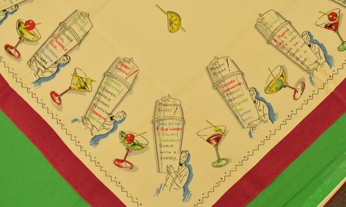 "Set x 16 Cocktail Shaker Recipes Linen Bar Cloth" | eBay