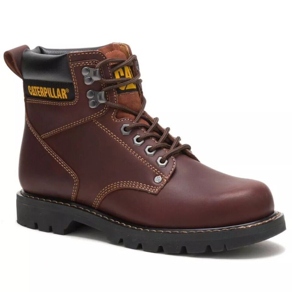 Men's Caterpillar Second Shift Slip Resistant Soft Toe 6 Inch Tan Boot ...