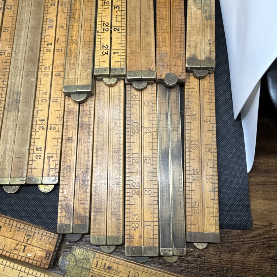 Lot Of 20 Carpenters Rulers Boxwood And Brass Assorted | eBay