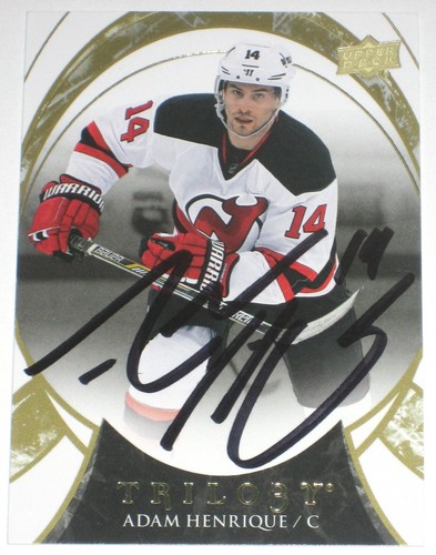 ADAM HENRIQUE SIGNED 15-16 UPPER DECK TRILOGY DEVILS CARD AUTOGRAPH ...