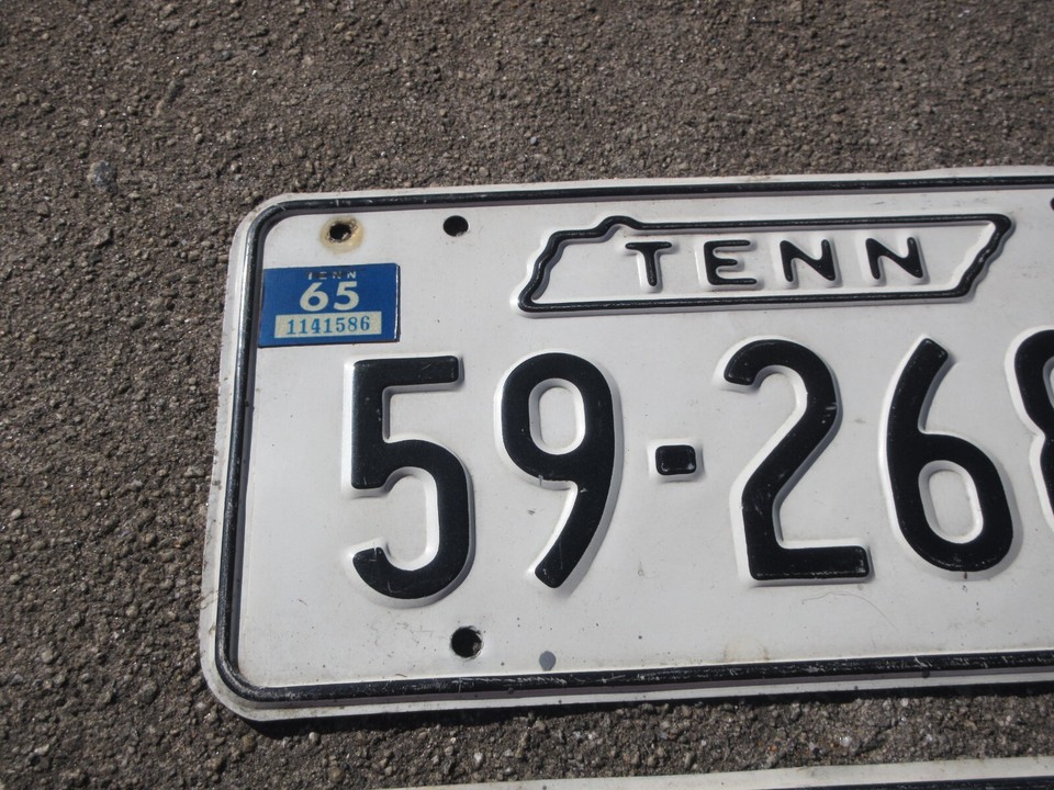 1965 Tennessee License Plate Pair TN Tenn Set Macon County 59 2680 | eBay