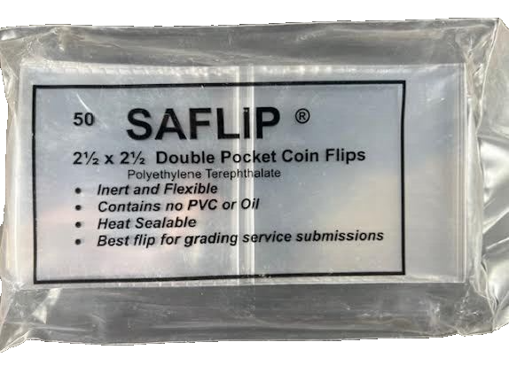 2.5x2.5 Saflips Coin Flips Saflip Double Pocket Clear Archival Holders ...