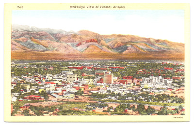 Postcard Bird's Eye View of Tucson AZ #8A-H806 C. T. Art-Colortone ...