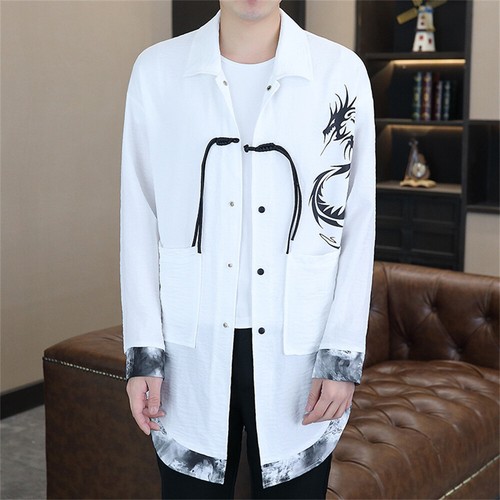 Men Cape Cloak Poncho Jacket Coat Fashion Streetwear Outwear Top Ethnic ...