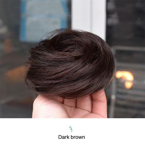 Men Alpha 100% Remy Human Hair Buns Half Circle Hair ball Fluffy Buns ...