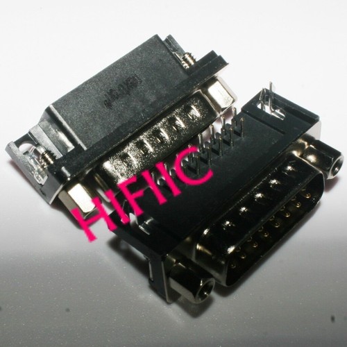 4PCS NEXTRON DB15 15Pin 2Row Lock Screw Right Angle Male Plug Connector ...