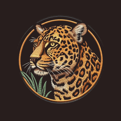 Leopard Embroidered Applique Patch - Big Cat Safari, Animal Badge (Iron ...