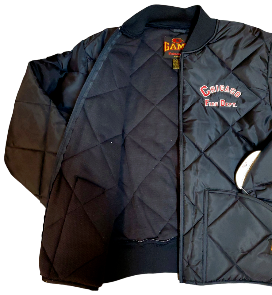 Chicago Fire Department Quilted Jacket Full Zip Arched | eBay