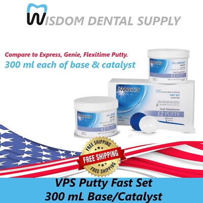 EZ VPS Putty Impression Material 300mL Base & 300mL Catalyst Fast Set ...