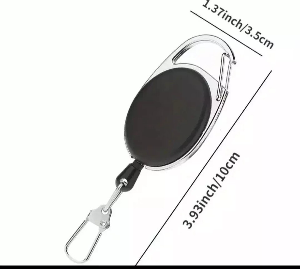 Retractable Key Chain ID Card Fob Belt Clip Lanyard Extendable High ...