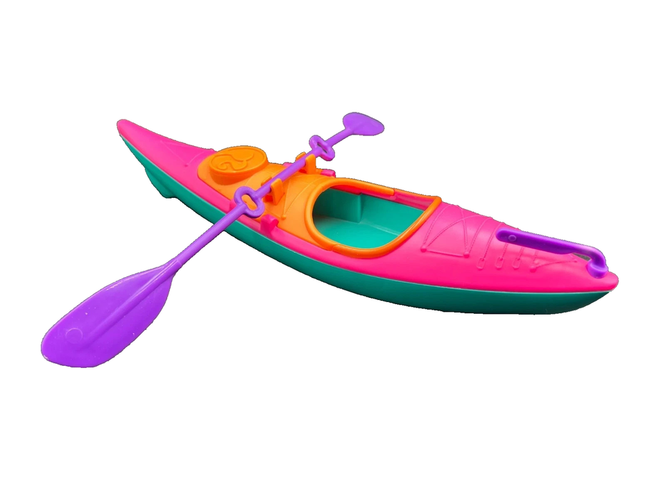 Barbie Doll Pink Orange Blue Let's Go Kayak Canoe Boat Paddle Handles ...