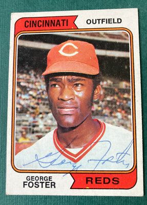 1974 GEORGE FOSTER TOPPS #646 BASEBALL CARD CINCINNATI REDS AUTOGRAPHED ...