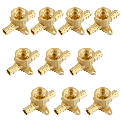 EFIELD 3/4" or 1/2"Female NPT Adapter Drop Ear Tee PEX Fittings Lead ...