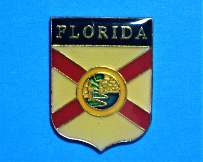 FLORIDA CREST - SHIELD - EMBLEM - FLAG - COAT OF ARMS - VINTAGE LAPEL ...