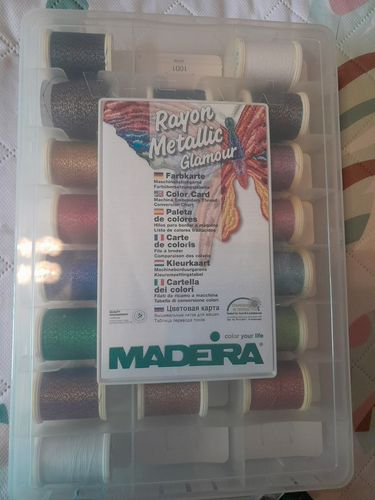 Madeira rayon metallic Machine Embroidery Thread glamour box 41 reels ...