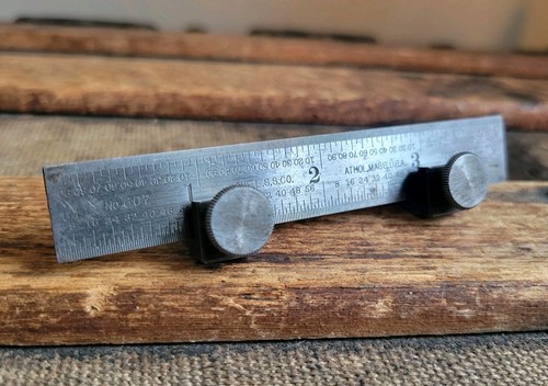 Vintage 4" Starrett No. 307 (No. 7 Grad) Rule & No. 298 Key Seat Rule ...