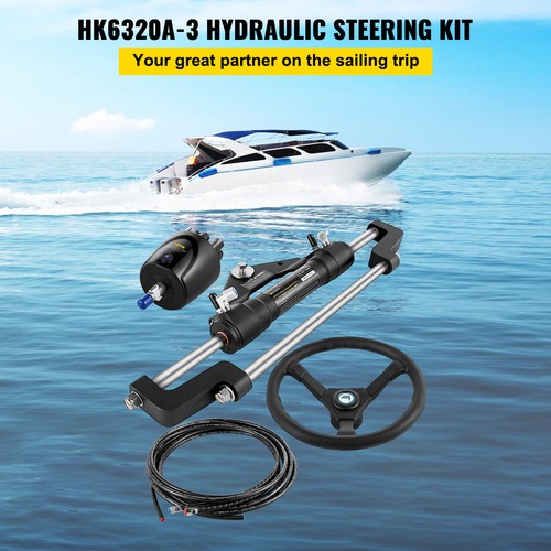 HK6400A-3 HO5120 Hydraulic Outboard Boat Steering Kit 20ft Hoses 300HP ...