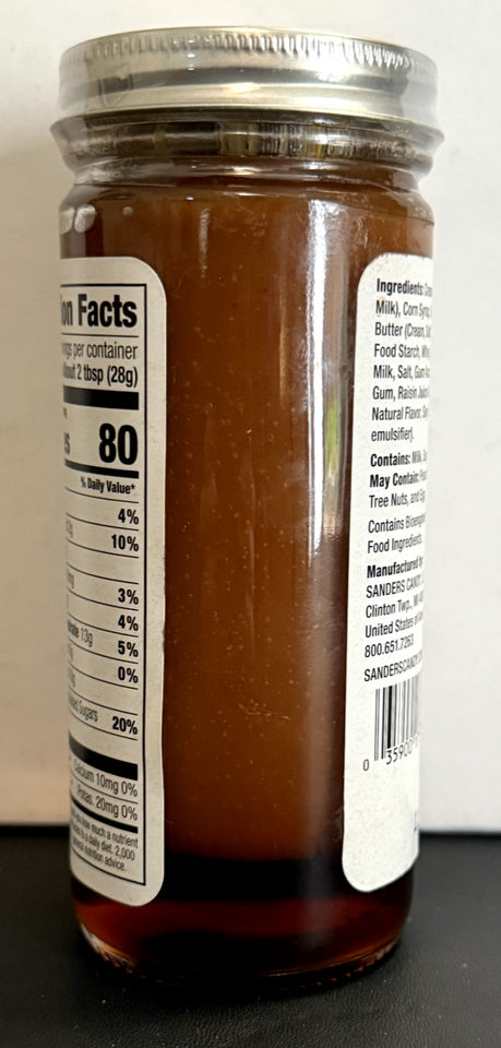 Sanders Classic Caramel Dessert Topping 10oz Jar Sealed Former Recipe ...