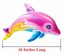 Large 36" Pink Rainbow Colorful Dolphin Inflatable Pool Toy (Set of 2 ...