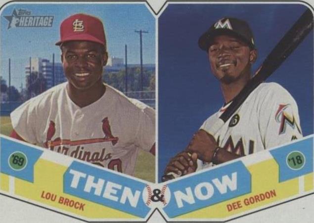 2018 Topps Heritage - Then and Now Lou Brock, Dee Gordon #TN-11 for ...