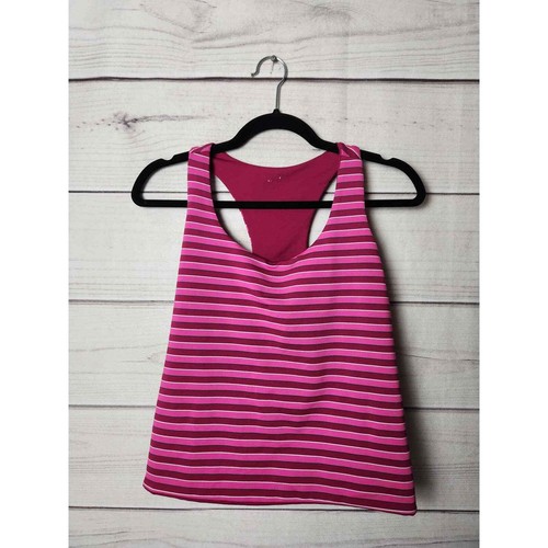 Jockey Womens Casual Striped Pattern Racerback Tank Top Pink Pullover ...