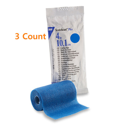 3 Roll 3M Scotchcast Plus Cast Tape 4" X 12 Foot Fiberglass Resin BLUE ...