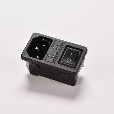 Panel Mount Rocker Switch IEC320 C14 3 Pin Plug Power Socket AC250V 10A ...