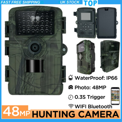 Outdoor Trail Wildlife Camera 48MP 1080P HD Trap Game Hunting Cam Night ...