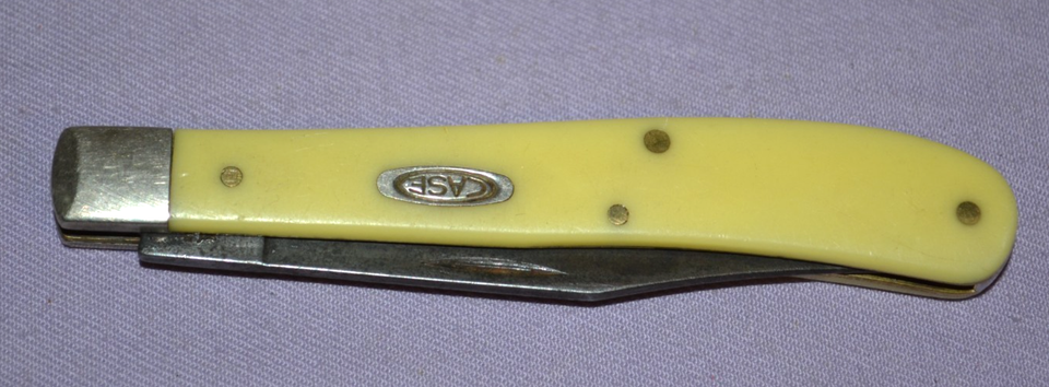 Vintage Case XX 31048 CV Slimline Trapper Yellow Handle Folding Knife ...