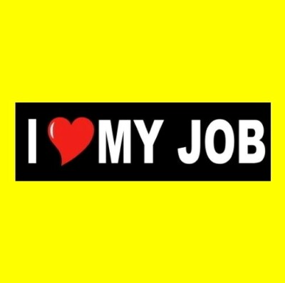 "I LOVE MY JOB" window decal BUMPER STICKER sign occupation worker ...