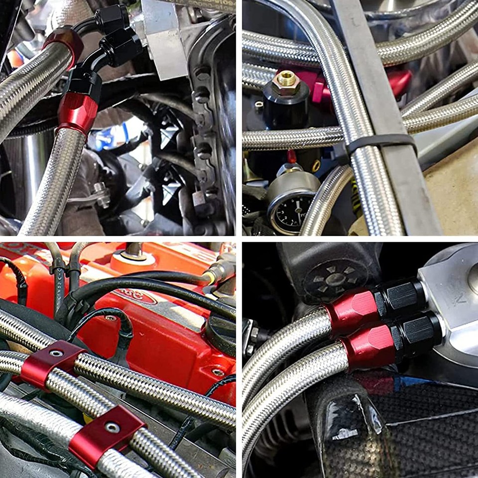 Braided 6AN 3/8" PTFE Fuel Tube Line E85 Stainless Steel Braided Fuel ...