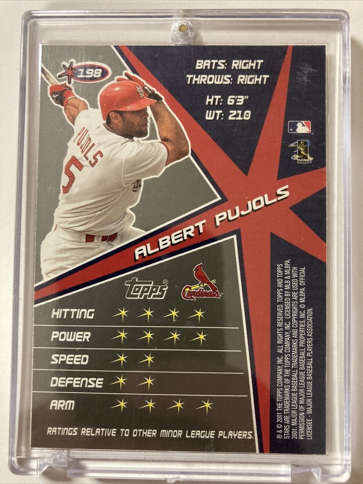 Albert Pujols 2001 Topps Stars Rookie Rookie Card #198 in screwdown ...