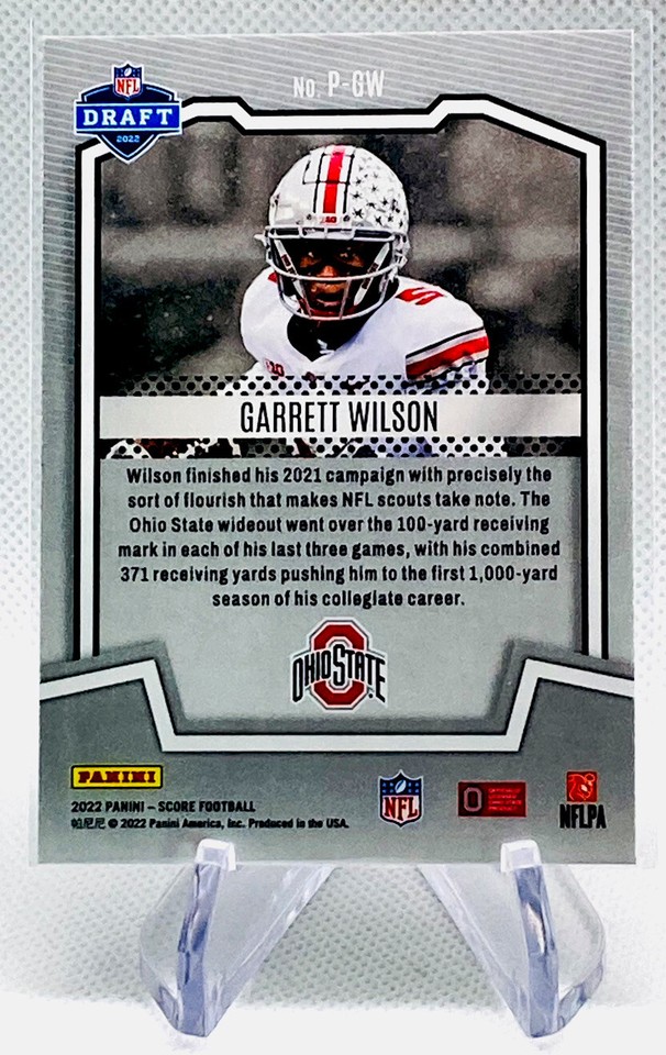 2022 Panini Score Garrett Wilson PROtential Insert Rookie Card #P-GW ...