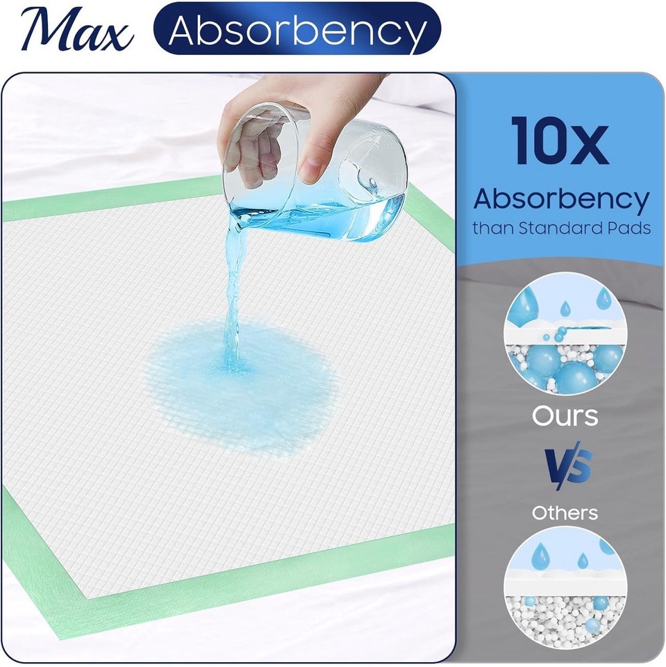50 36x36 Large Pee Pads Adult Urinary Incontinence Disposable Bed Pee ...