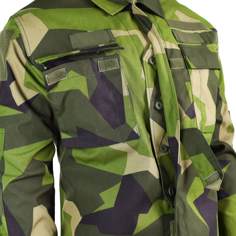 Original Swedish army M90 jacket splinter camouflage field combat shirt ...