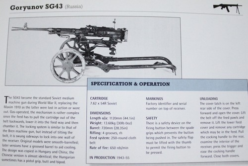 Goryunov SG43 SG 43 Machine Gun Picture Out of Print Spec Sheet Article ...