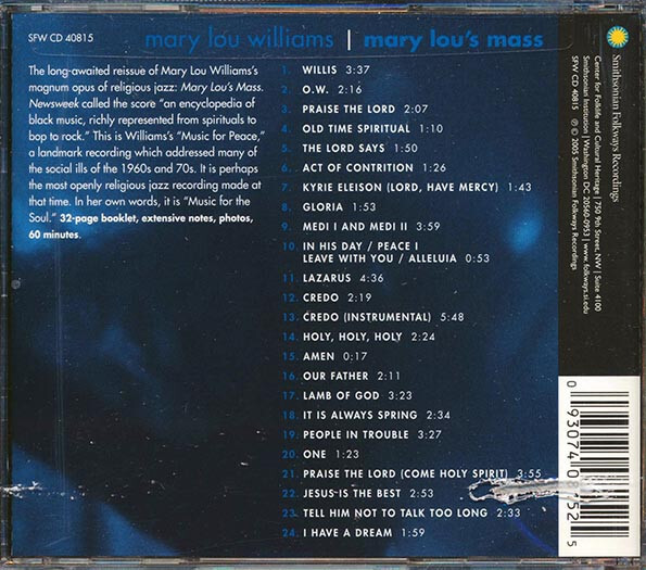 Mary Lou Williams - Mary Lous Mass CD 93074081525 | eBay