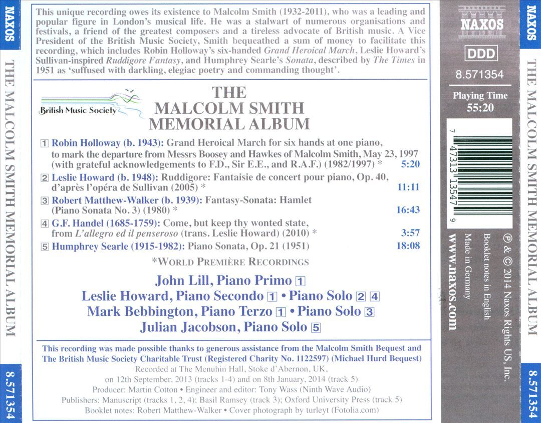 JULIAN JACOBSON / MARK BEBBINGTON / JOHN LILL / LESLIE HOWARD MALCOLM ...