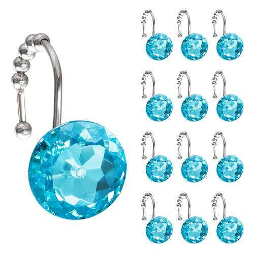 Luxury Design Round Diamond Crystal Gem Bling with Glide Balls Aqua ...