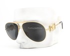 Versace Pilot Sunglasses VE 2249 1002/87 Polished Gold Dark Gray Tint w ...
