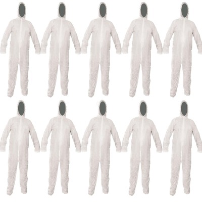 10 Disposable Paper Suit Protective Overall Coveralls Choose Medium ...